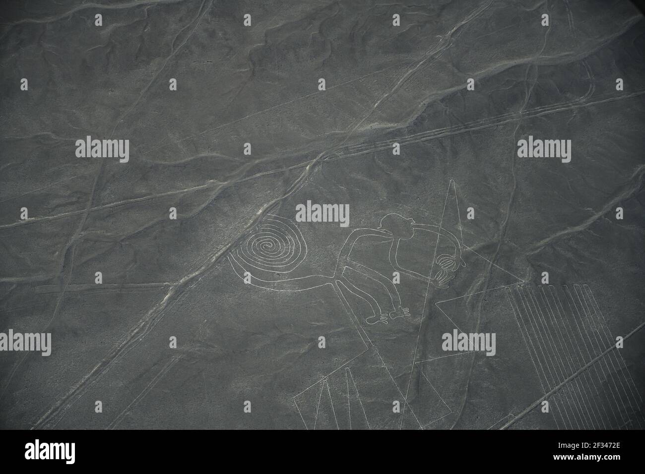 The Nazca Line is located on the Nazca Wasteland in southern Peru in ...