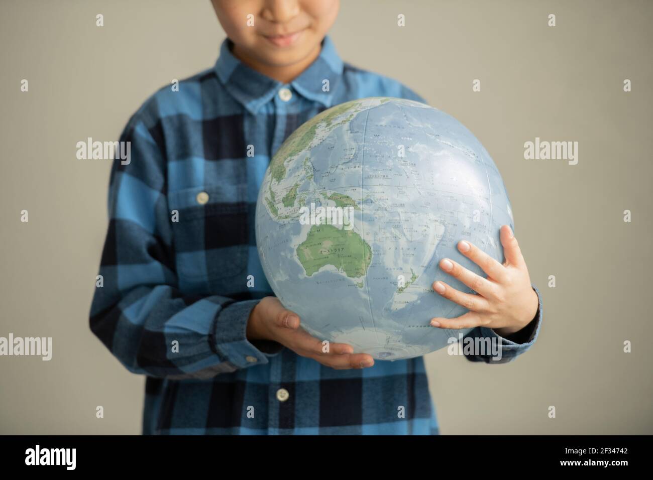 Elementary School Student Thinking about Environmental Problems Stock ...