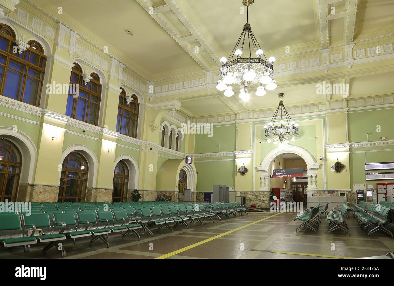 The interior of the Rizhsky railway station (Rizhsky vokzal, Riga ...