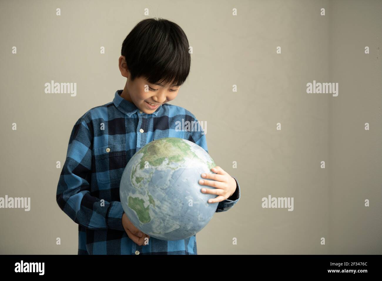 Elementary School Student Thinking about Environmental Problems Stock ...