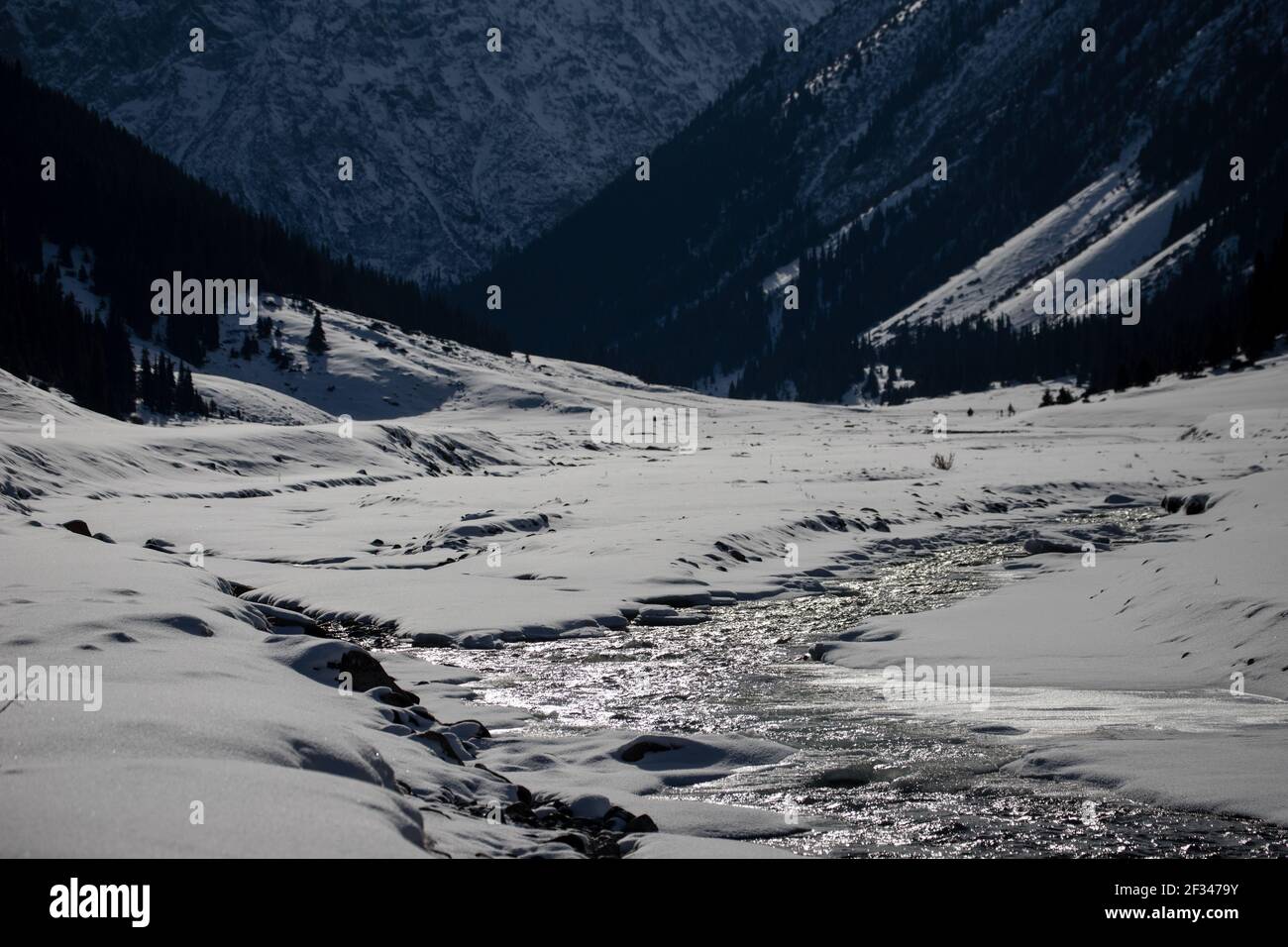 Winter near the Altyn Arashan Hot Springs in Kyrgyzstan's Issyk-Kol ...