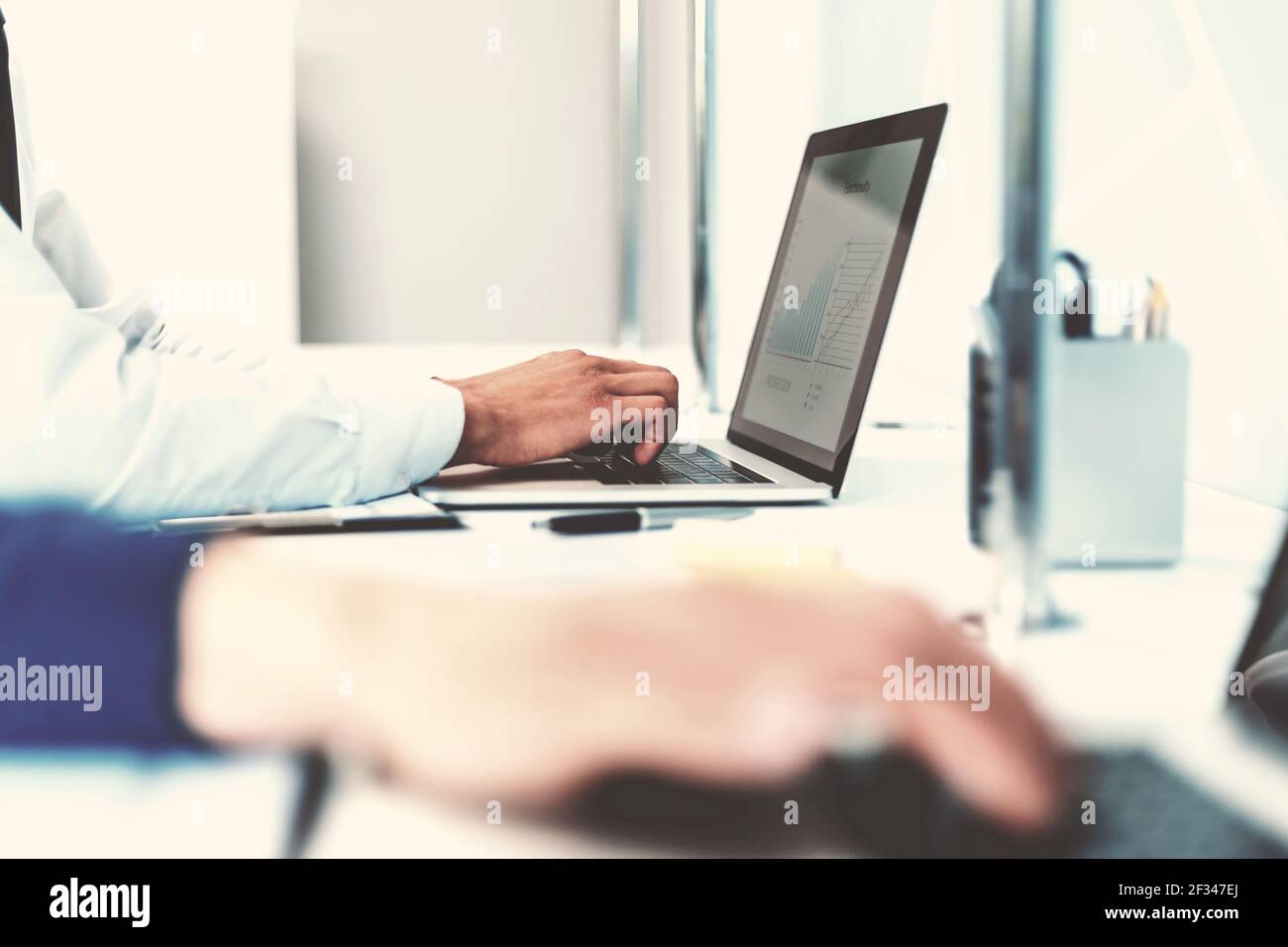Close up employee typing hi-res stock photography and images - Alamy