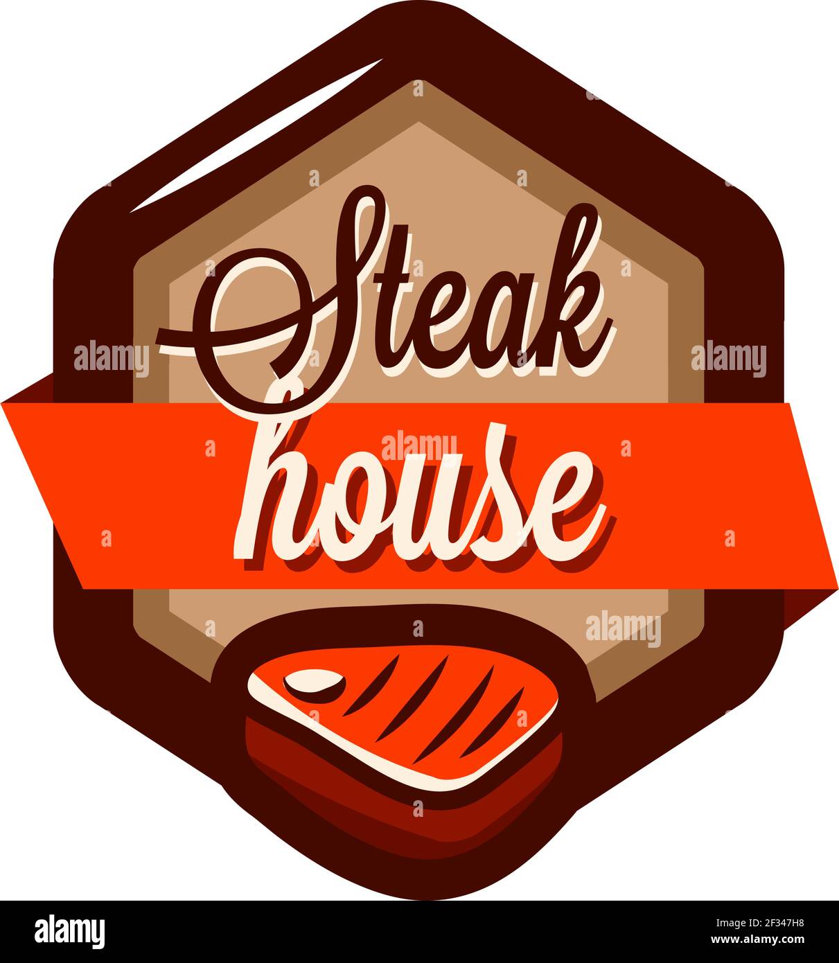 Steak House Logo. Meat Symbol Flat Isolated Graphic Stock Vector Image ...
