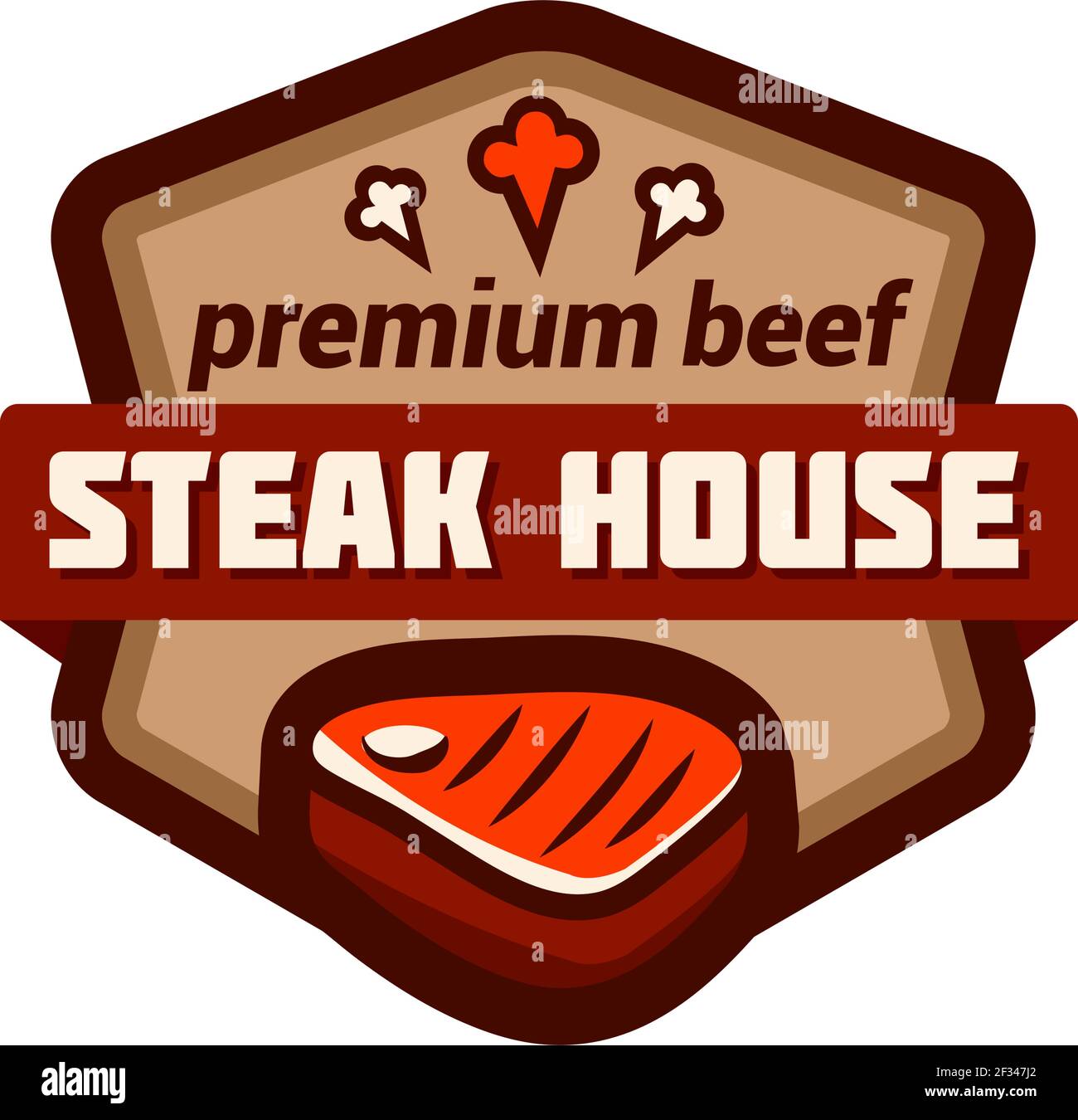 Steak House Logo. Meat Symbol Flat Isolated Graphic Stock Vector Image ...