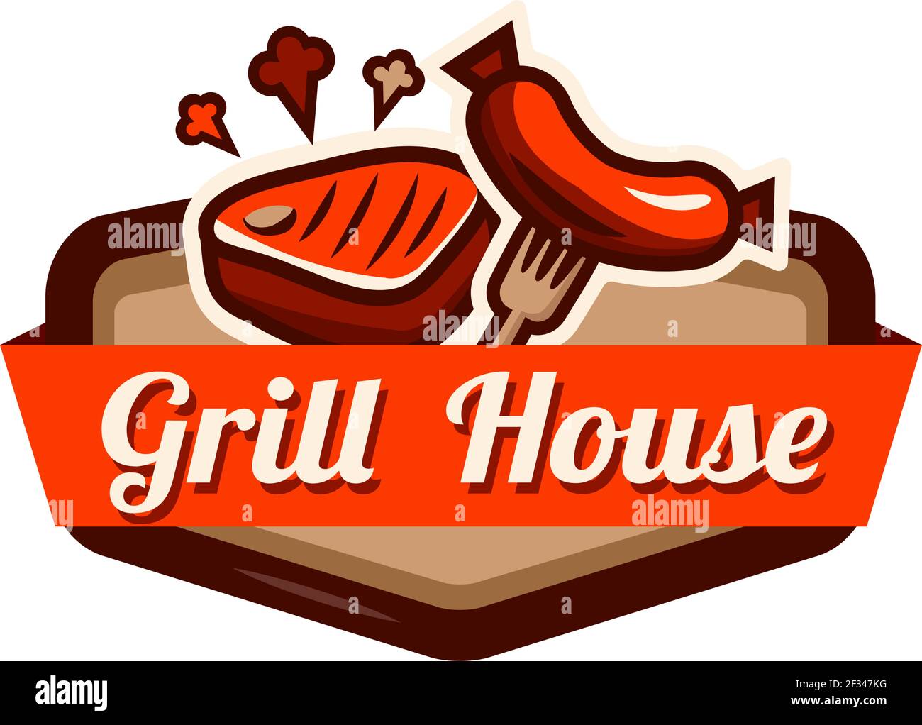 Barbecue grill logo. Vector illustration on white background Stock ...