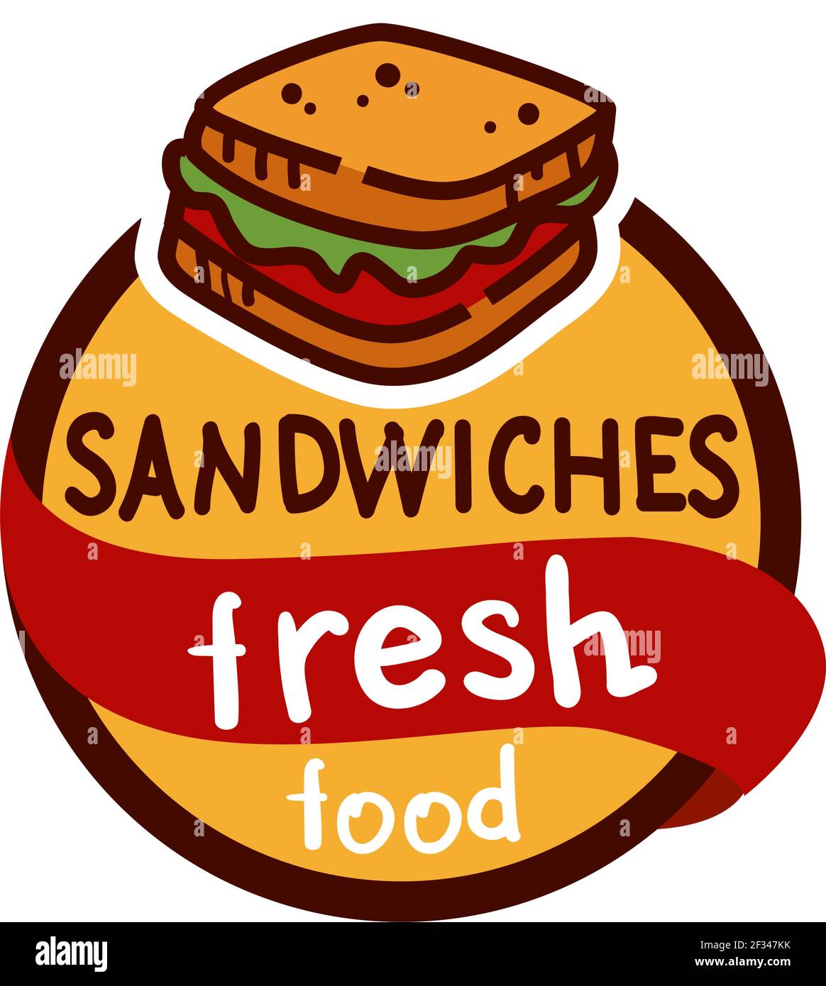 Sandwich logo design, for a fast food modern store. Retro badge ...