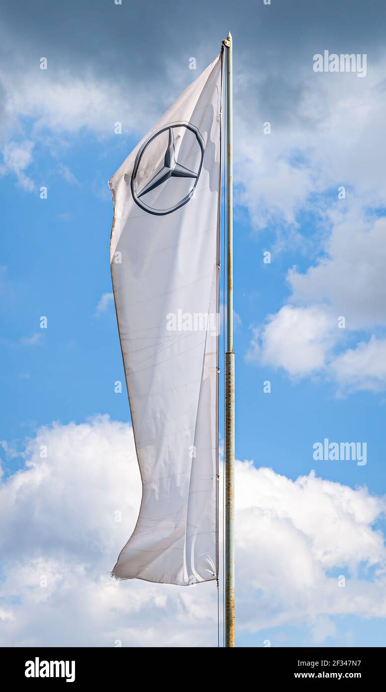 Mercedes benz company logo flag hi-res stock photography and images - Alamy