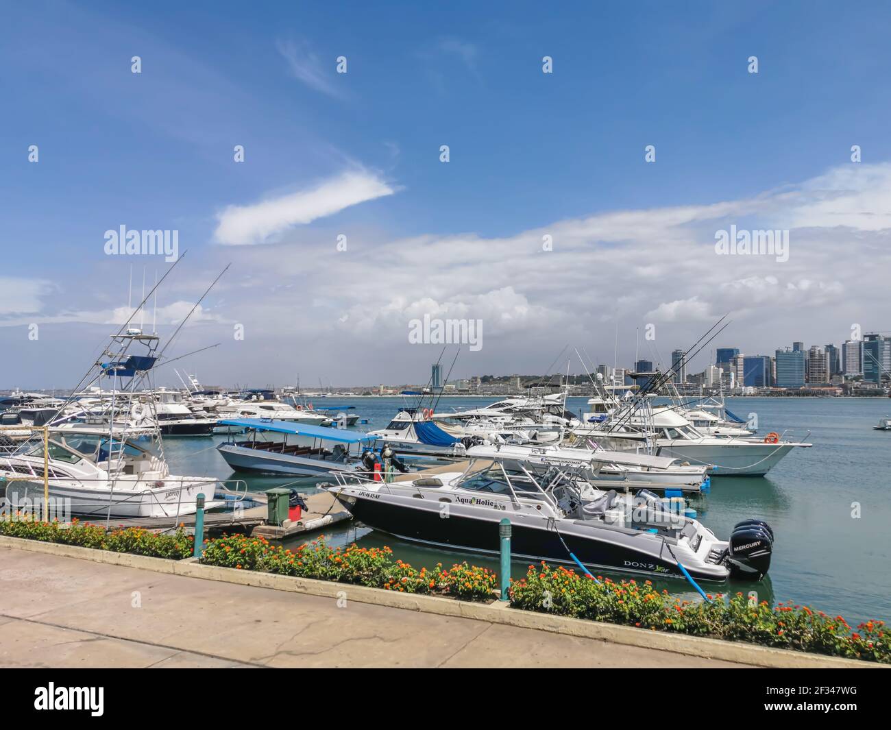 Luanda/Angola - 11/21/2020: Panoramic view at the marina and downtown ...