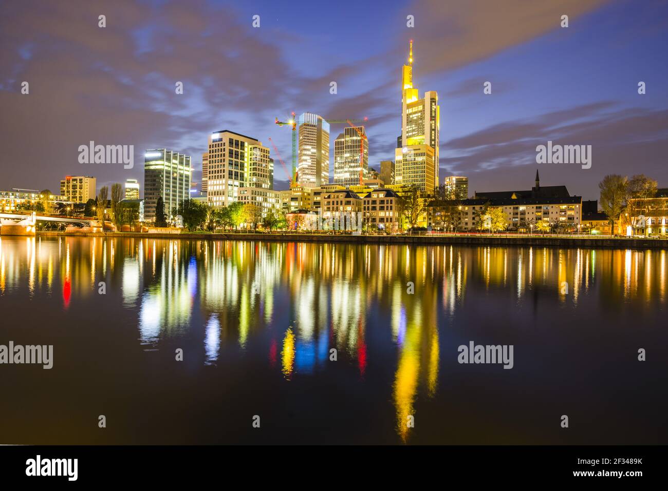 geography / travel, Germany, Hesse, skyline and banking district to ...