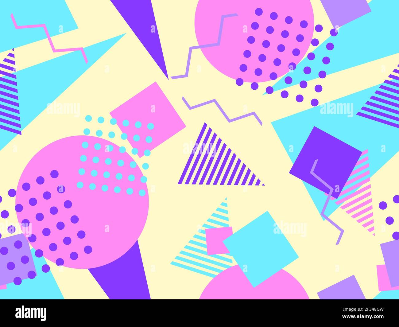Memphis seamless pattern. Geometric elements memphis in the style of 80 ...