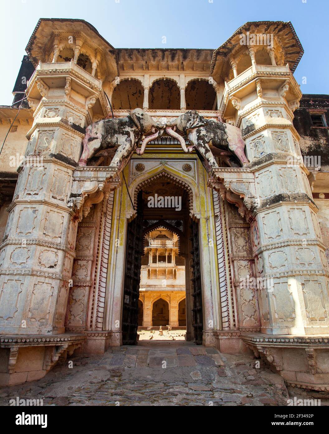 Entrance to Taragarh fort in Bundi town, typical medieval fortress in ...