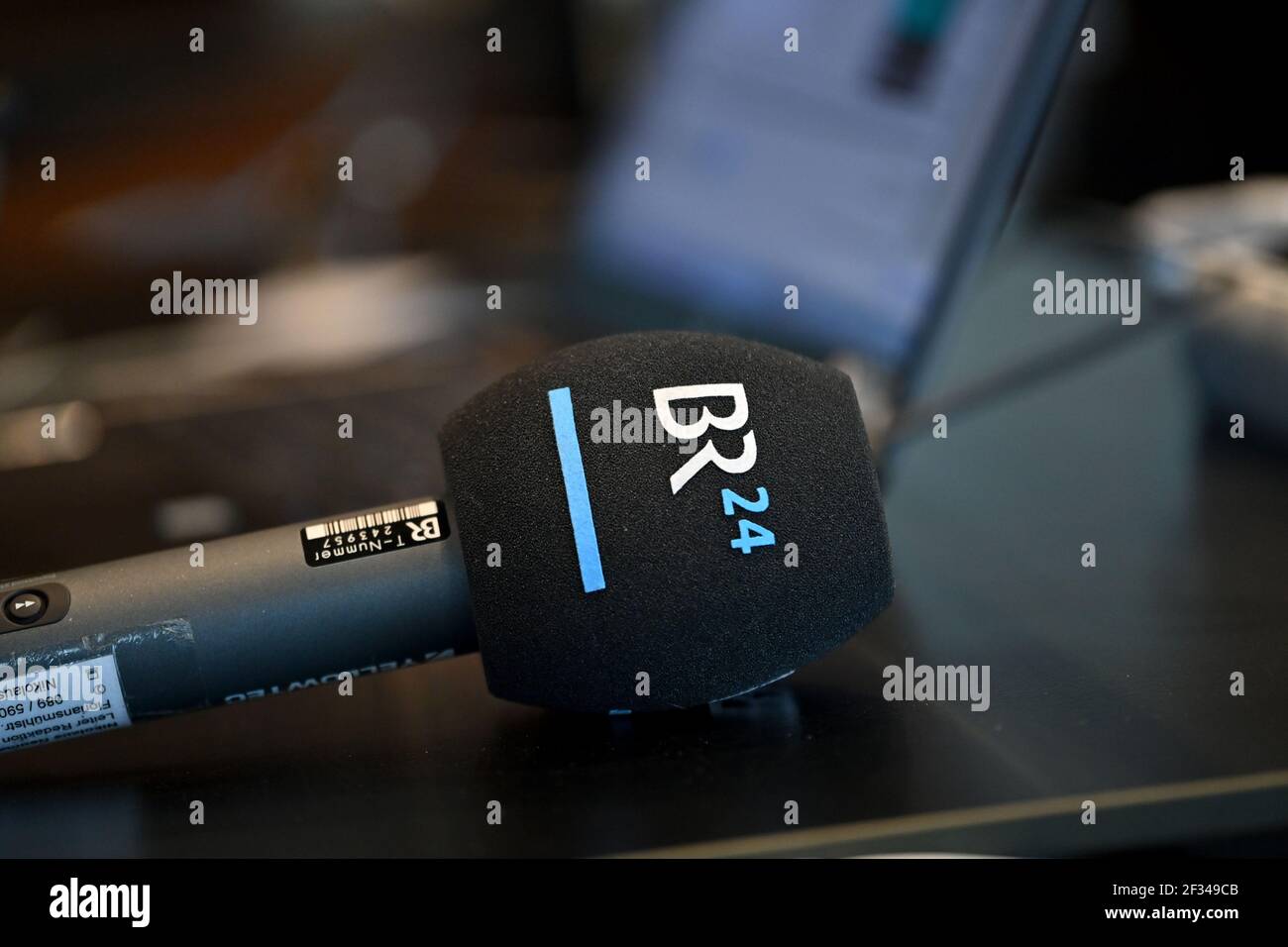 Munich, Germany. 15th Mar, 2021. The BR24 logo can be seen on a ...