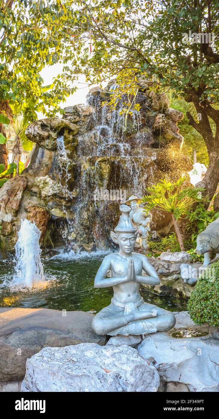 A small waterfall in a temple located in Chiang Mai Stock Photo - Alamy