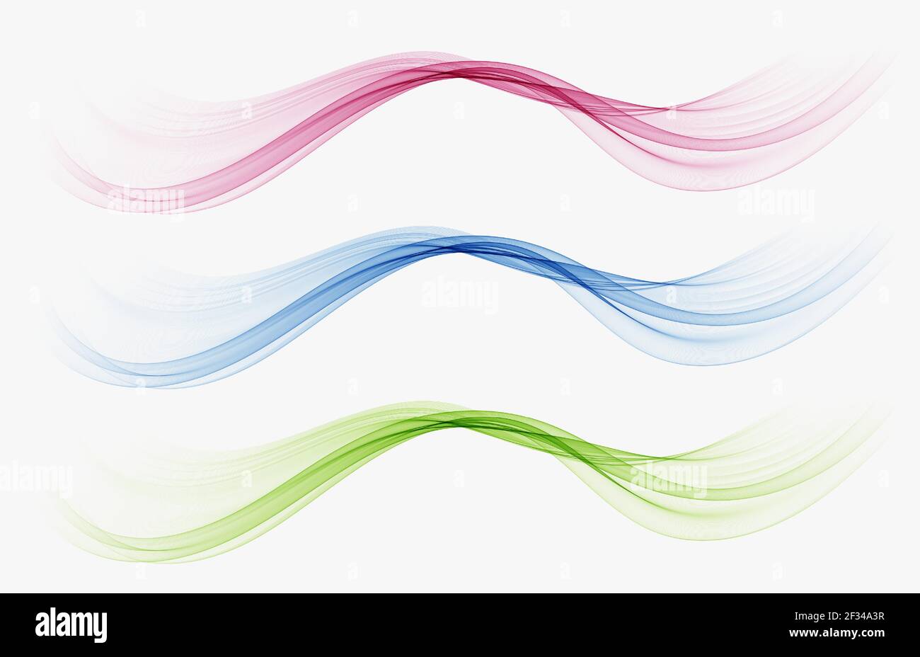 Abstract blue, pink and green waves set Wave flow Stock Vector Image ...