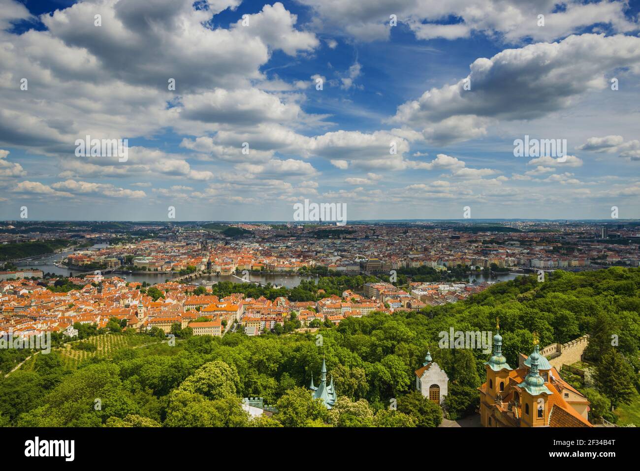 geography / travel, Czechia, Bohemia, panorama from the Laurenziberg ...