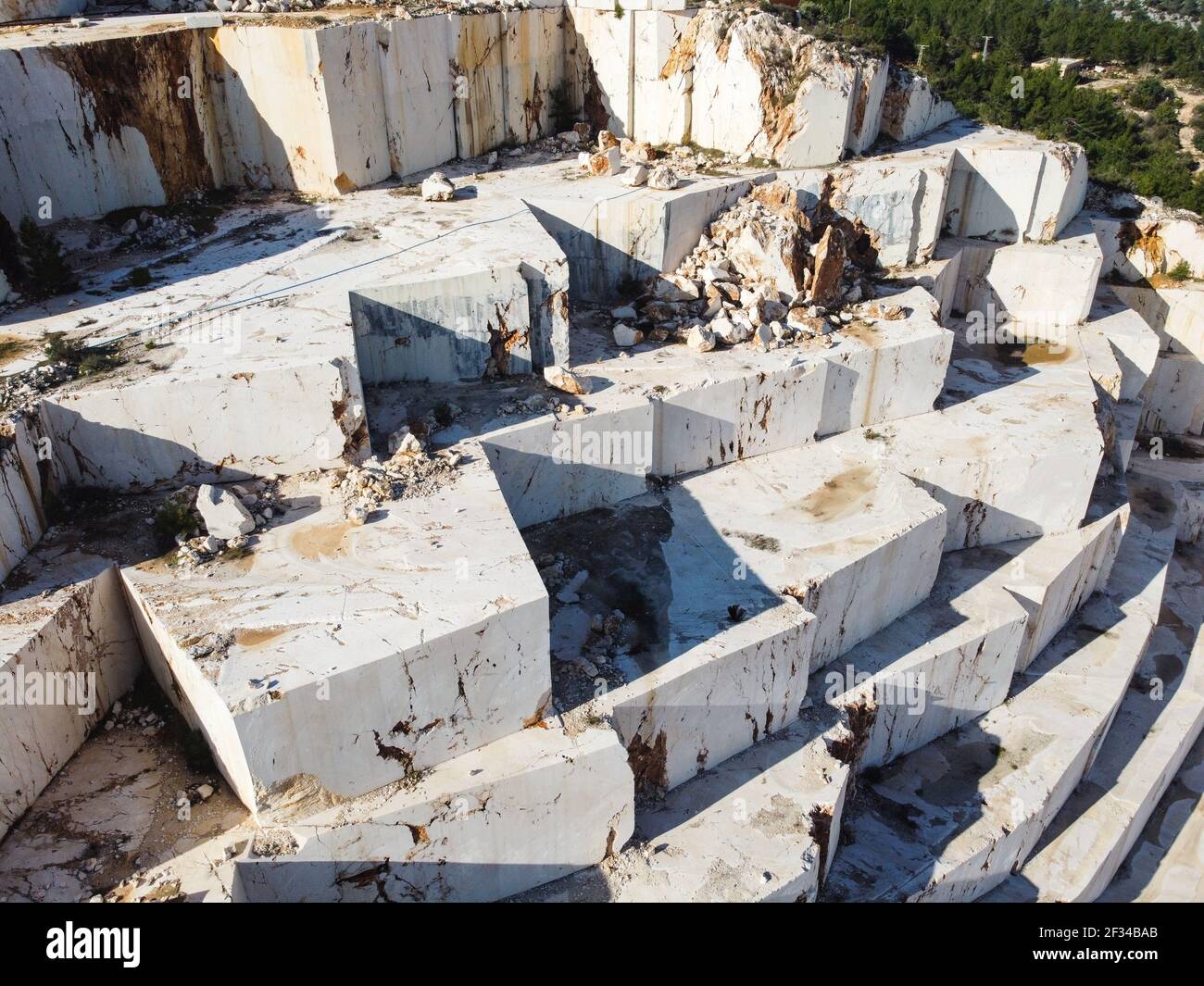 White marble quarry aerial view hi-res stock photography and images - Alamy