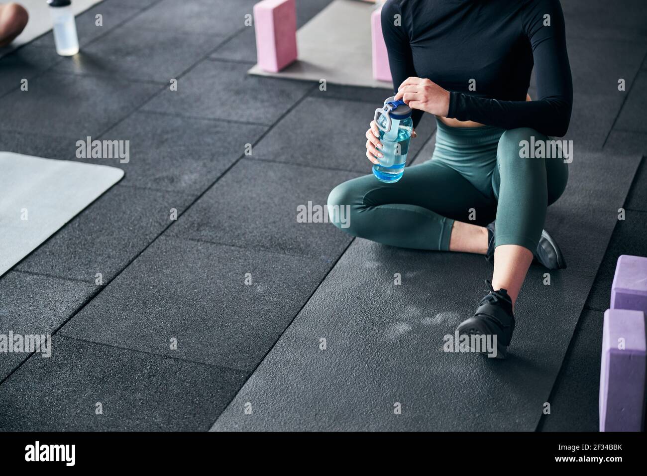Staying hydrated during workout is crucial for people health Stock ...