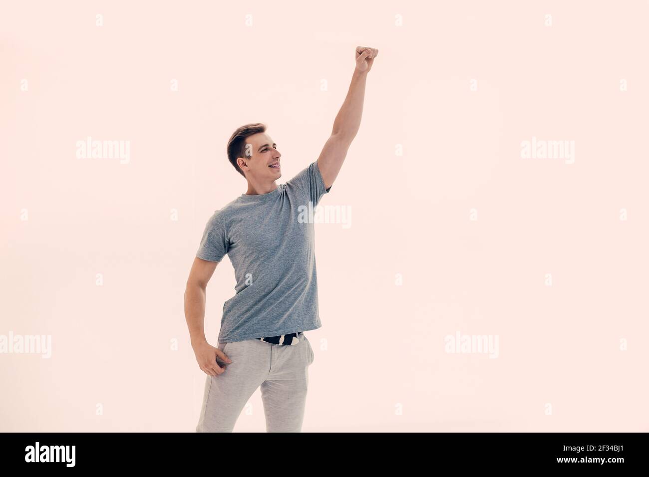 successful happy young man looking forward. isolated on white Stock ...