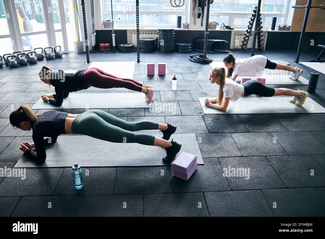 Plank is a perfect exercise for strengthening core and abs Stock Photo ...