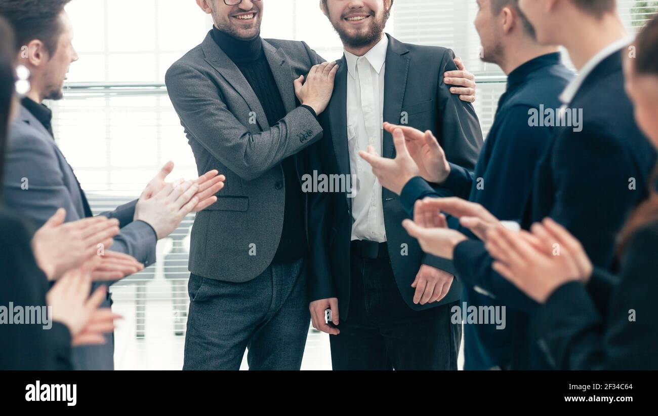 Business people applause congratulations employee hi-res stock ...