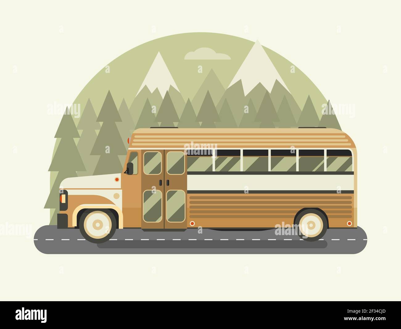 Mountain road bus travel in Stock Vector Images - Alamy