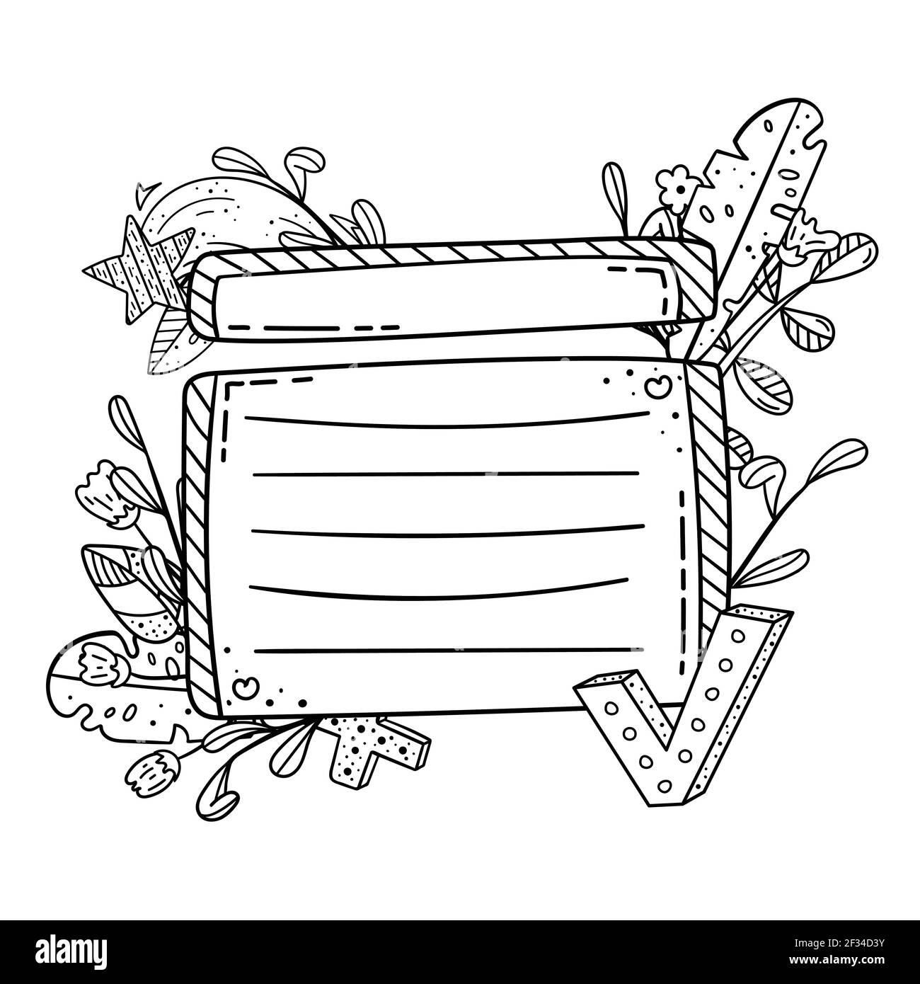 Vector doodle frame for design. Creative doodle illustrations. Template ...
