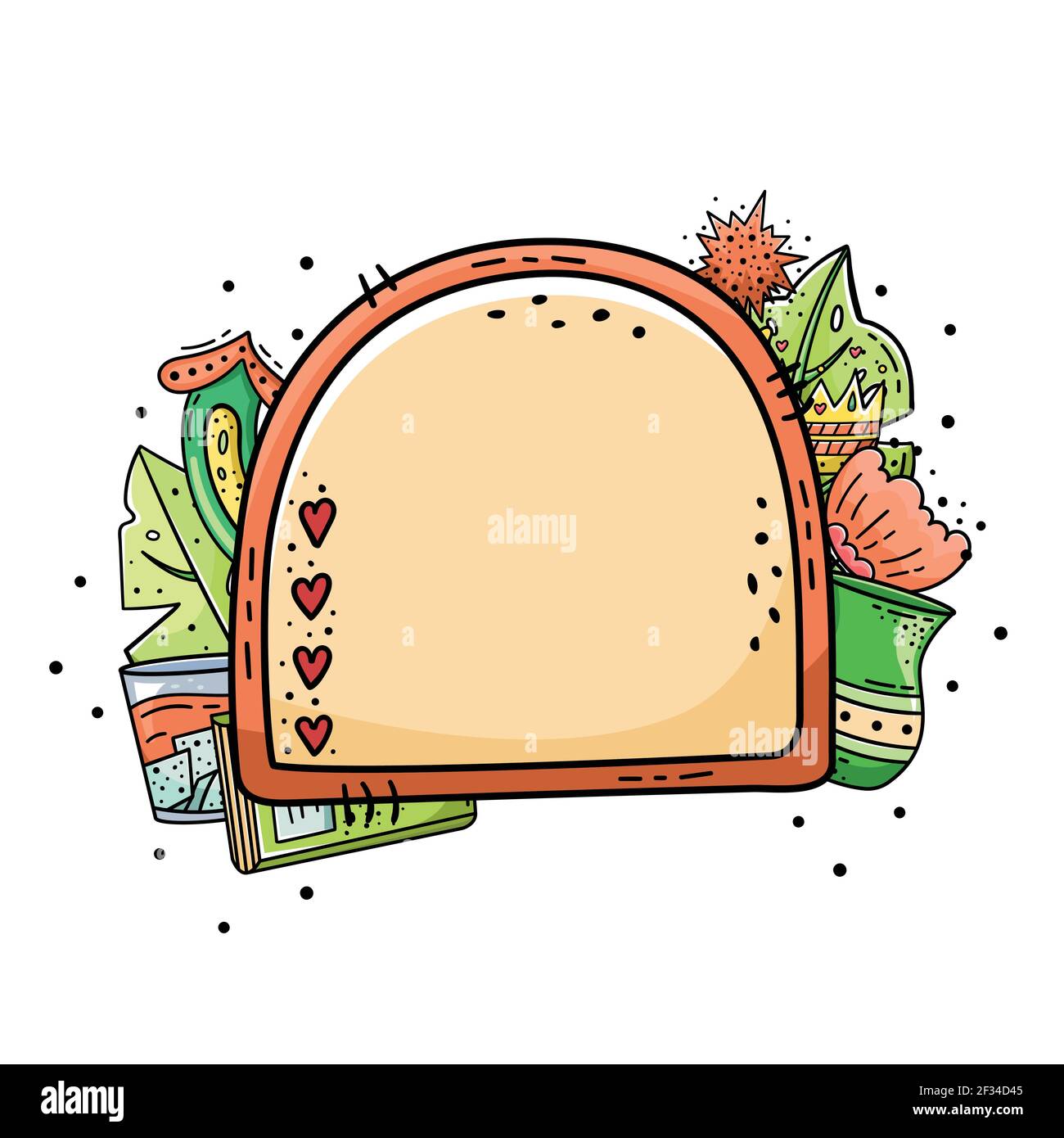 Vector doodle frame for design. Creative doodle illustrations. Template ...