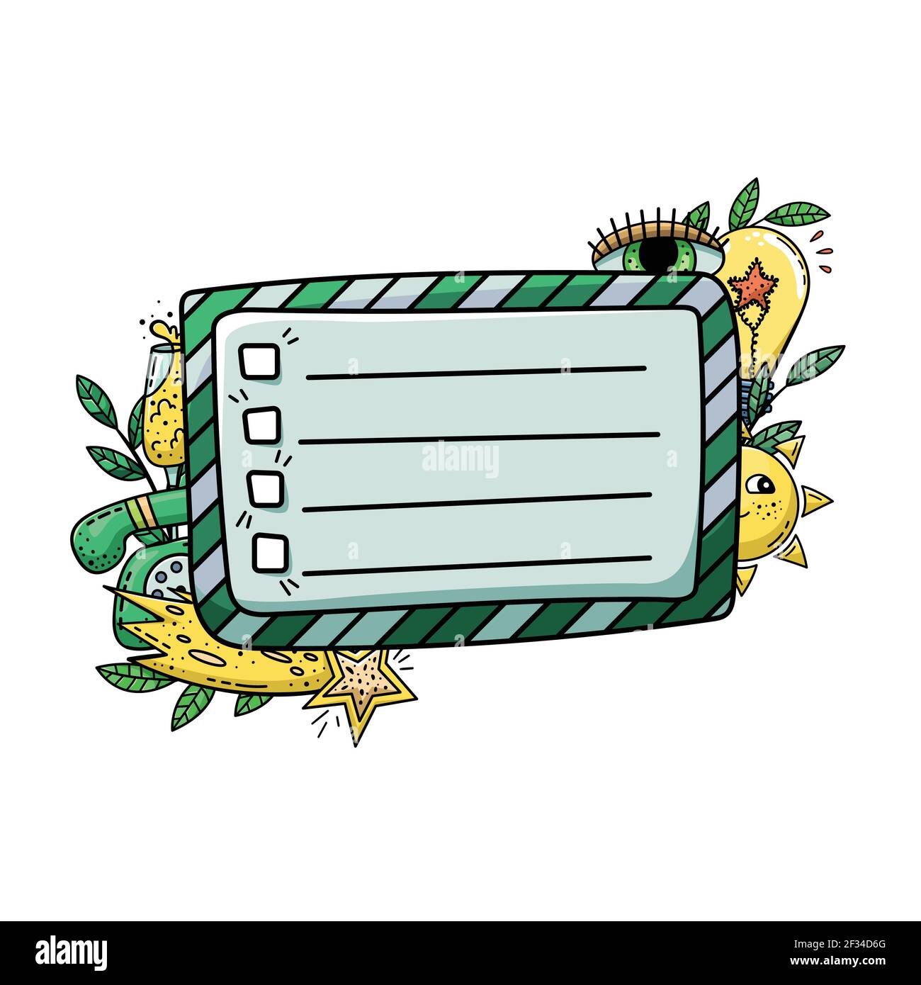 Vector doodle frame for design. Creative doodle illustrations. Template ...