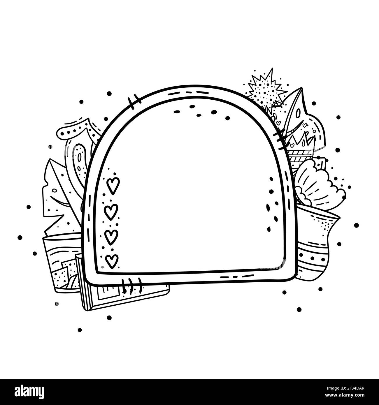 Vector doodle frame for design. Creative doodle illustrations. Template ...