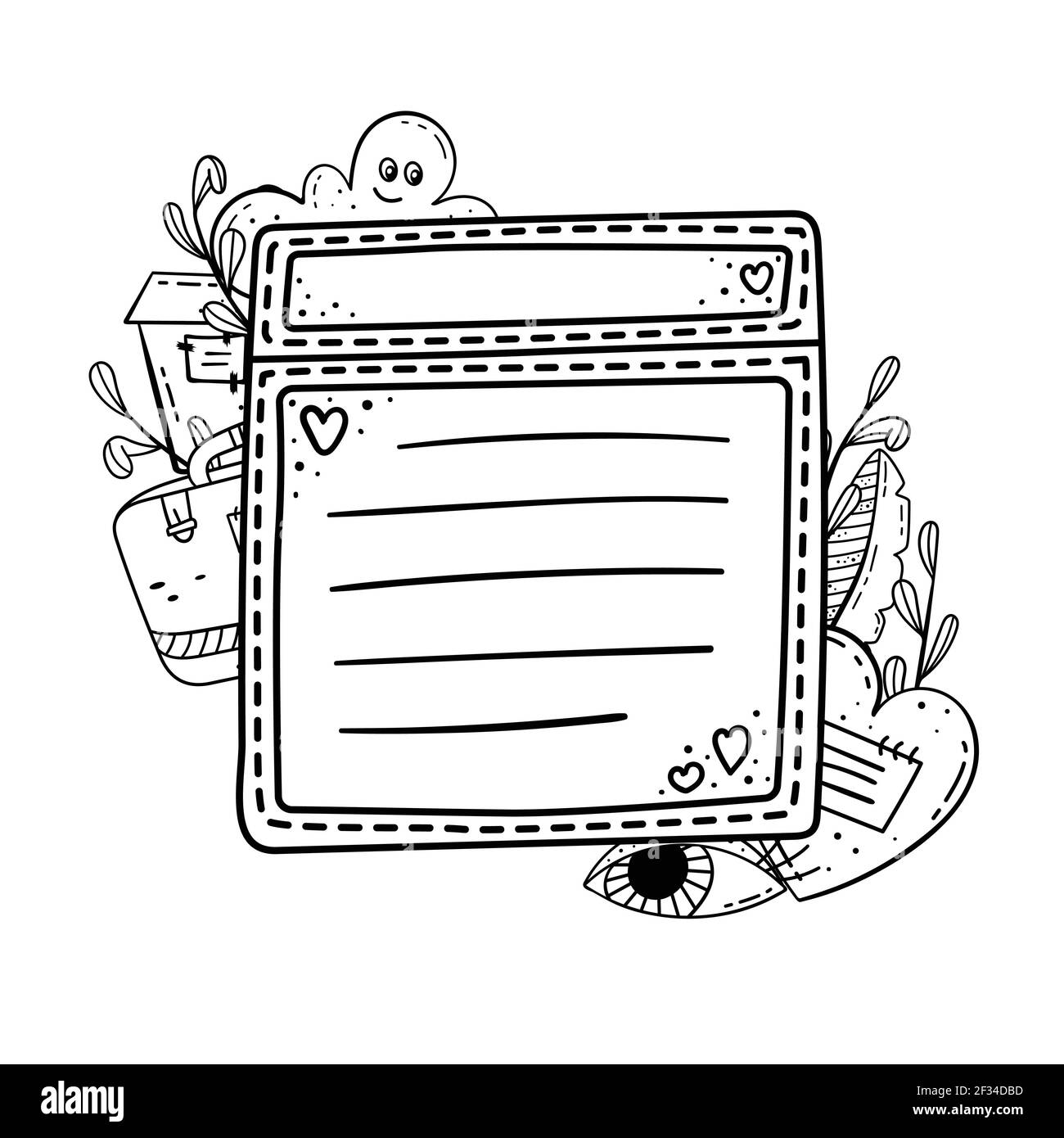 Vector doodle frame for design. Creative doodle illustrations. Template ...