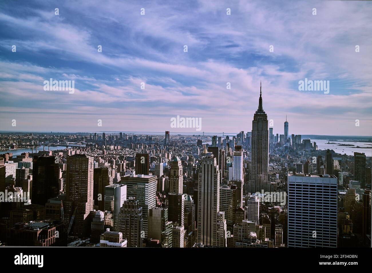 Skyscraper landscape aerial in new york city Stock Photo - Alamy