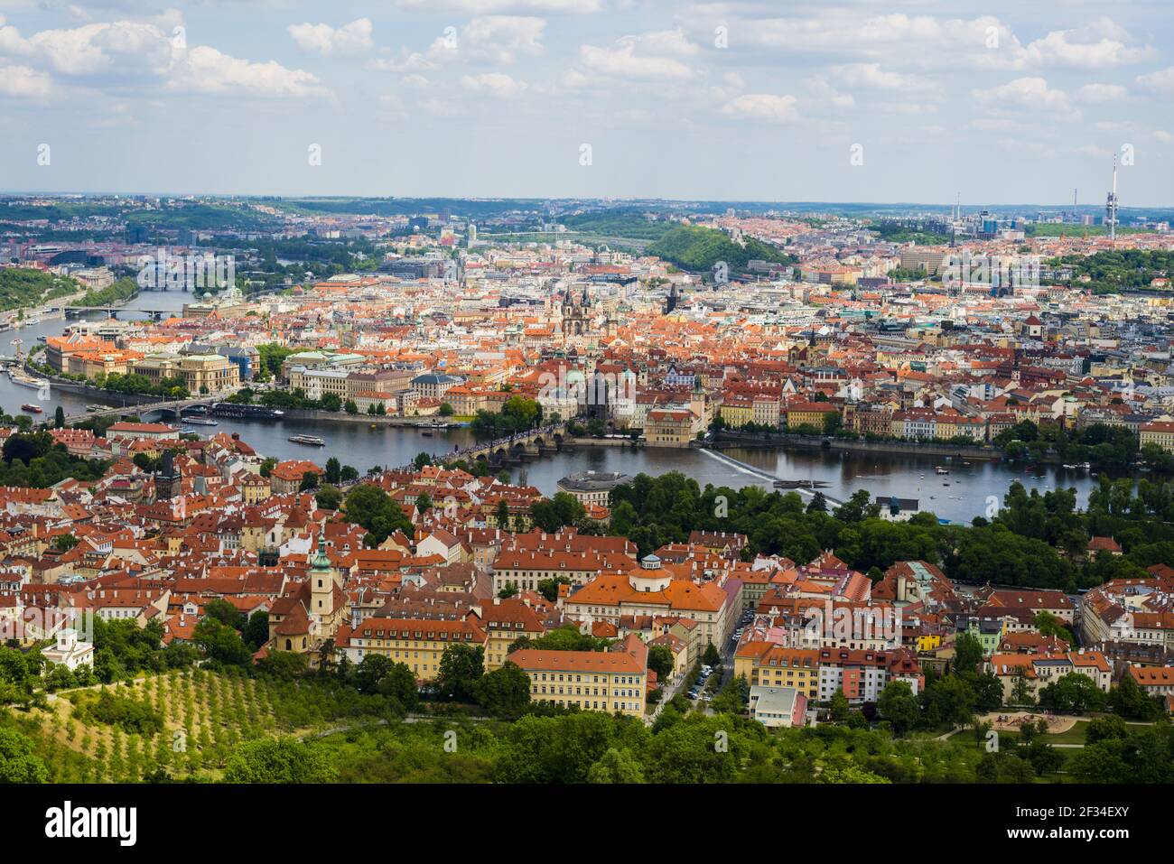 geography / travel, Czechia, Bohemia, panorama from the Laurenziberg ...