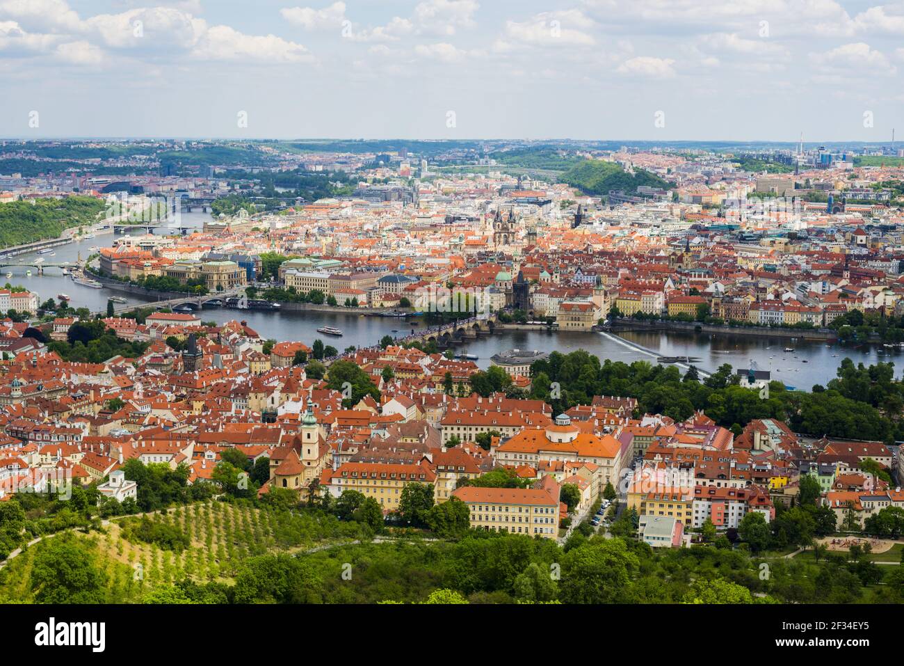 geography / travel, Czechia, Bohemia, panorama from the Laurenziberg ...
