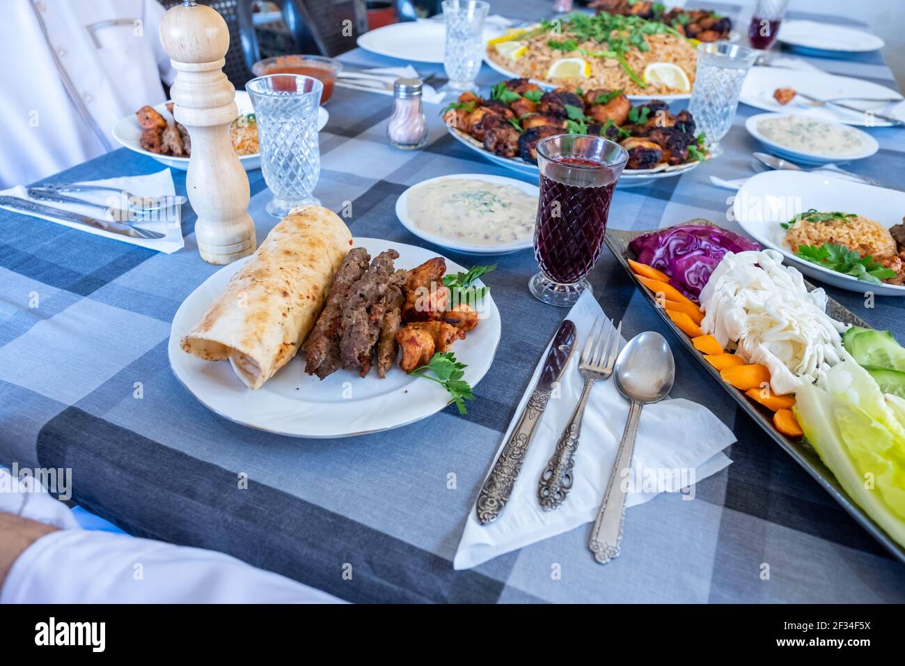 Arabic food table for ramadan iftar Stock Photo - Alamy