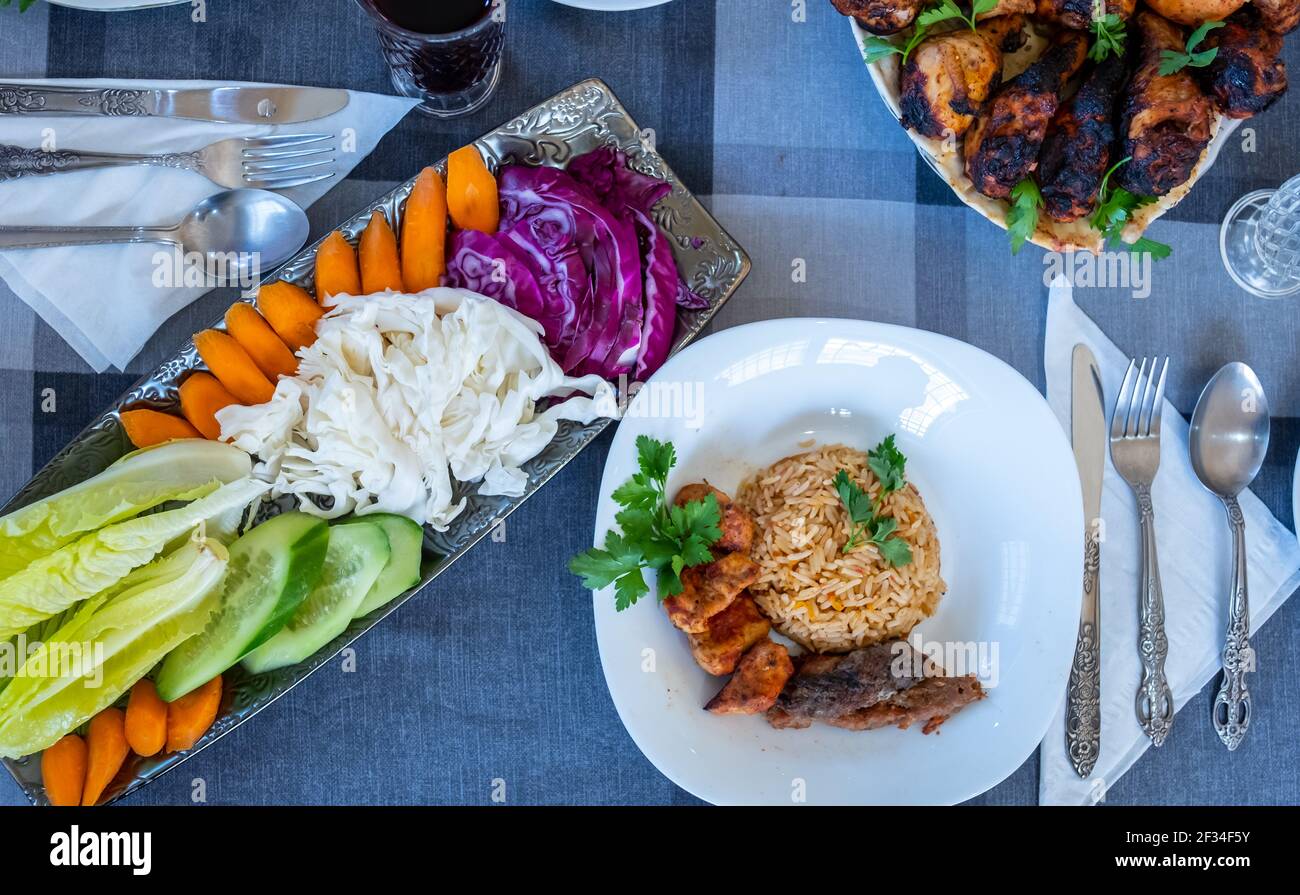 Arabic food table for ramadan iftar Stock Photo - Alamy