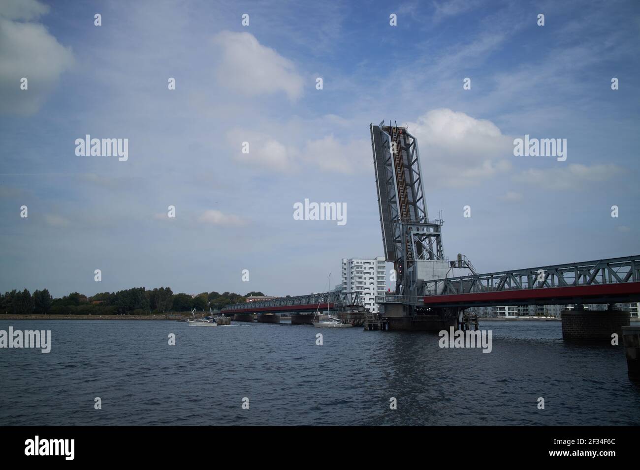 raised bridge landscape in denmark Stock Photo - Alamy