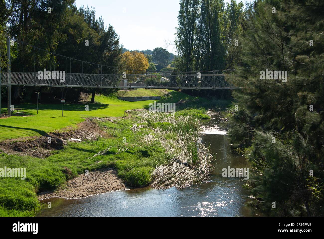Adelong swing bridge Stock Photo - Alamy