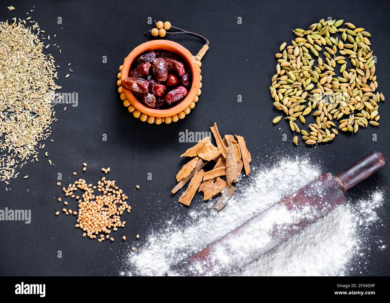Eid sweet ingredients together on one table Stock Photo - Alamy