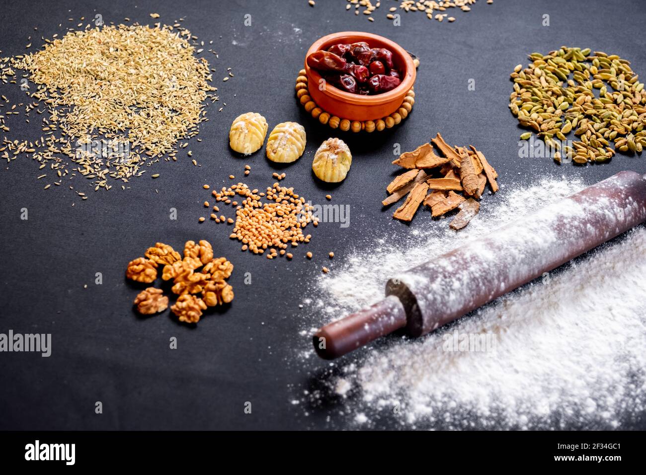 Eid sweet ingredients together on one table Stock Photo - Alamy