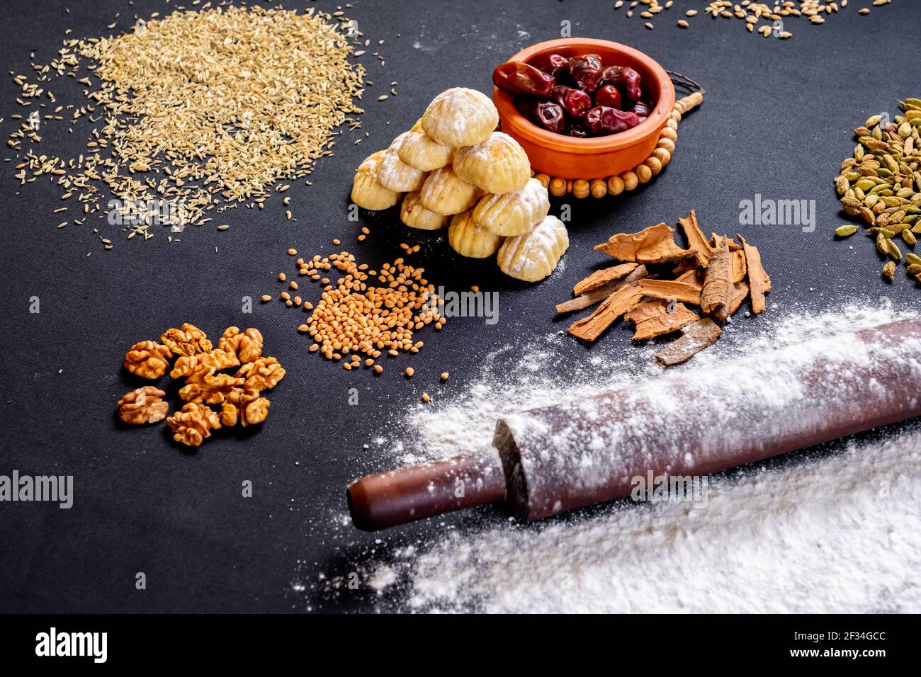 Eid sweet ingredients together on one table Stock Photo - Alamy