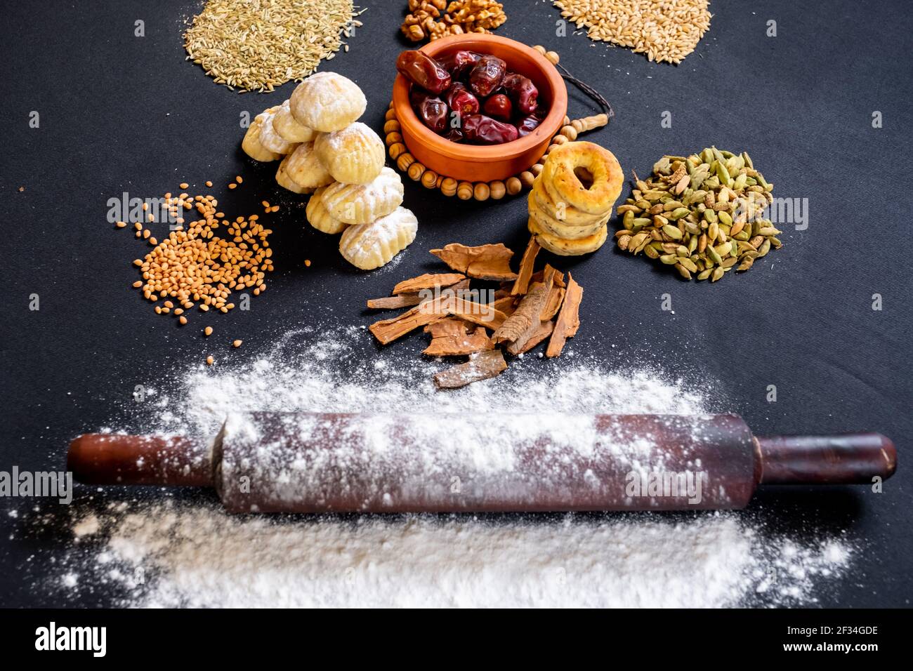 Eid sweet ingredients together on one table Stock Photo - Alamy
