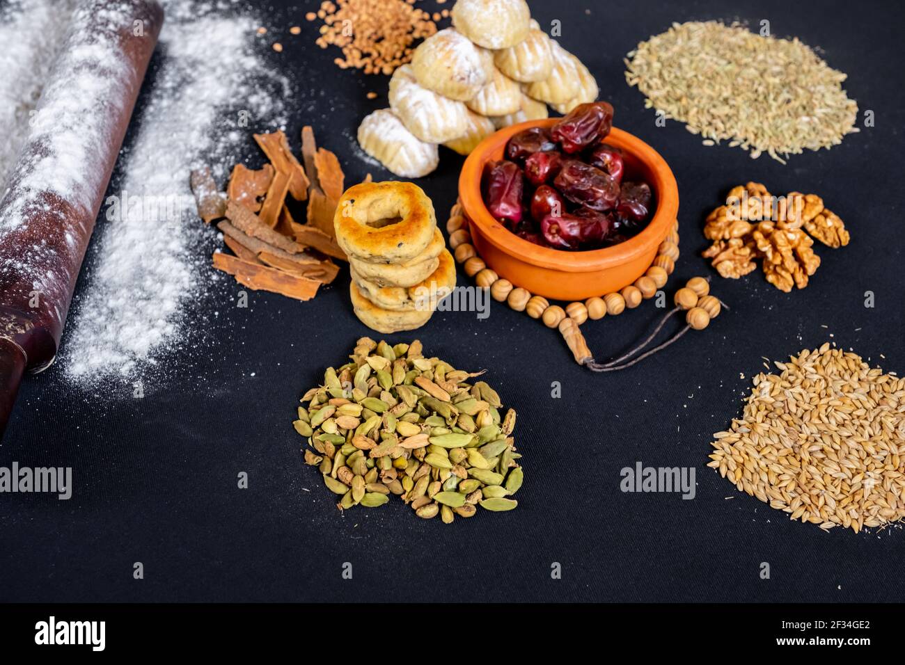 Eid sweet ingredients together on one table Stock Photo - Alamy