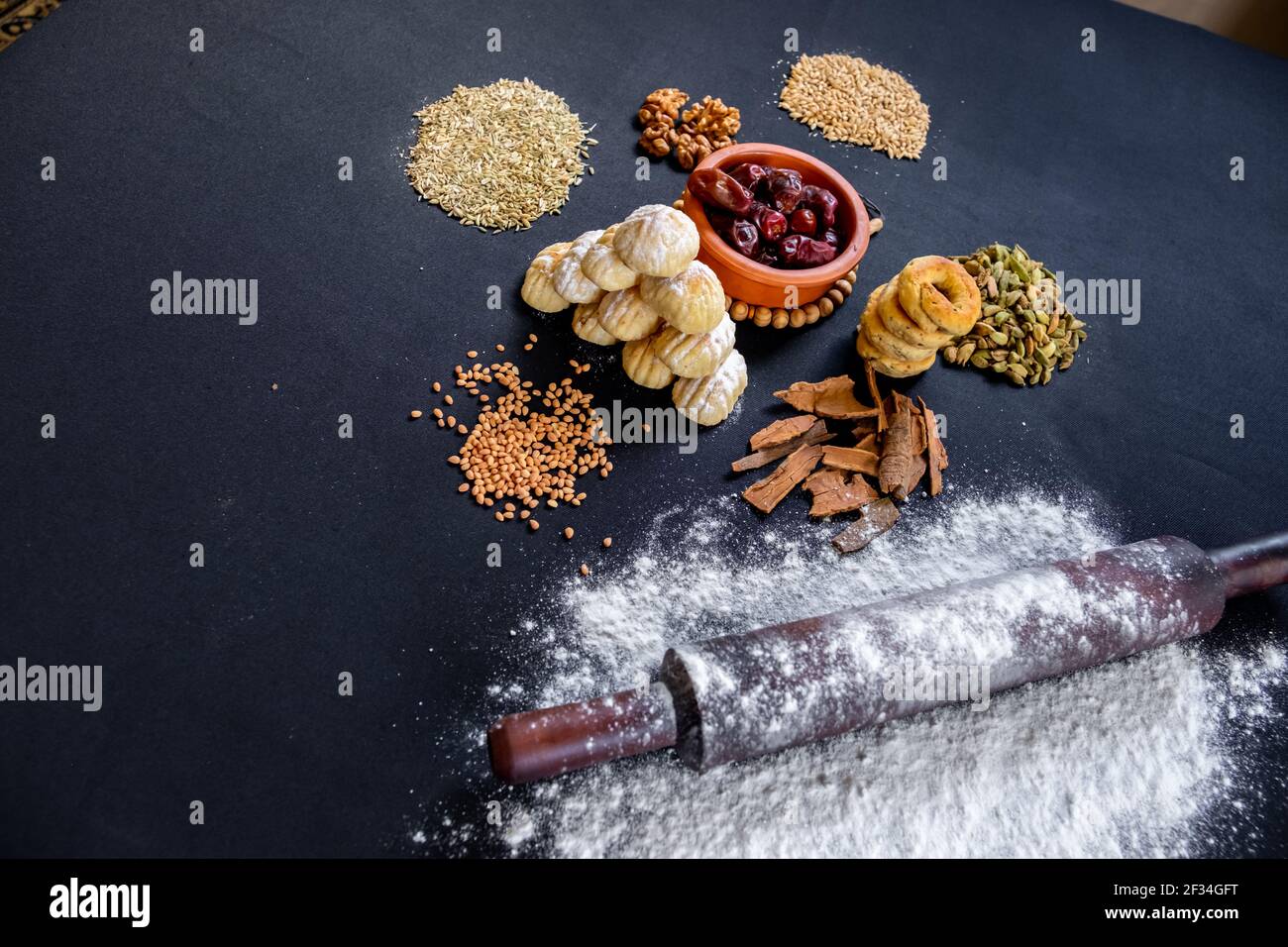 Eid sweet ingredients together on one table Stock Photo - Alamy