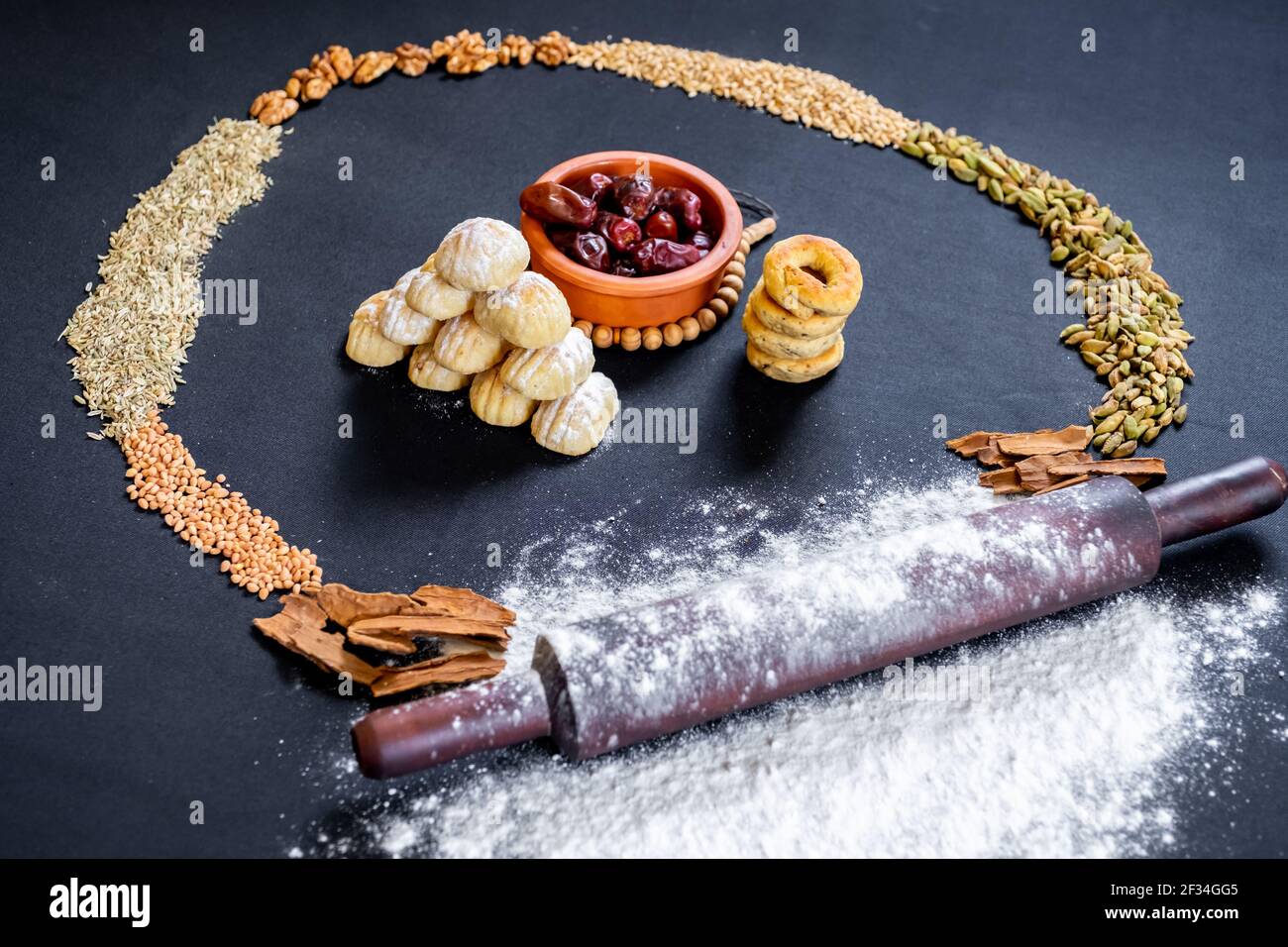 Eid sweet ingredients together on one table Stock Photo - Alamy