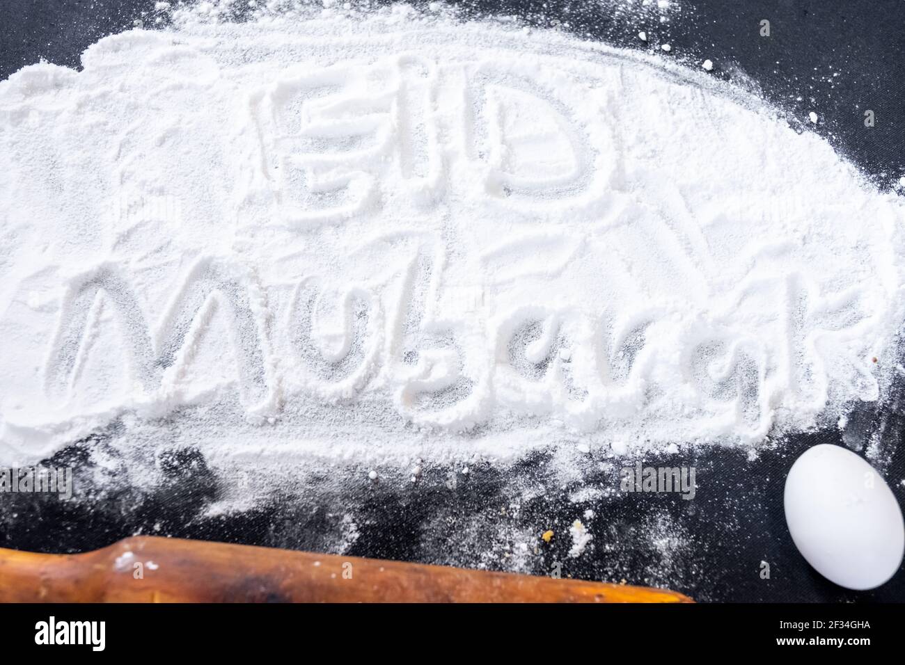 words written by flour using finger Stock Photo - Alamy