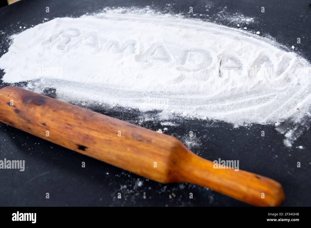 words written by flour using finger Stock Photo - Alamy