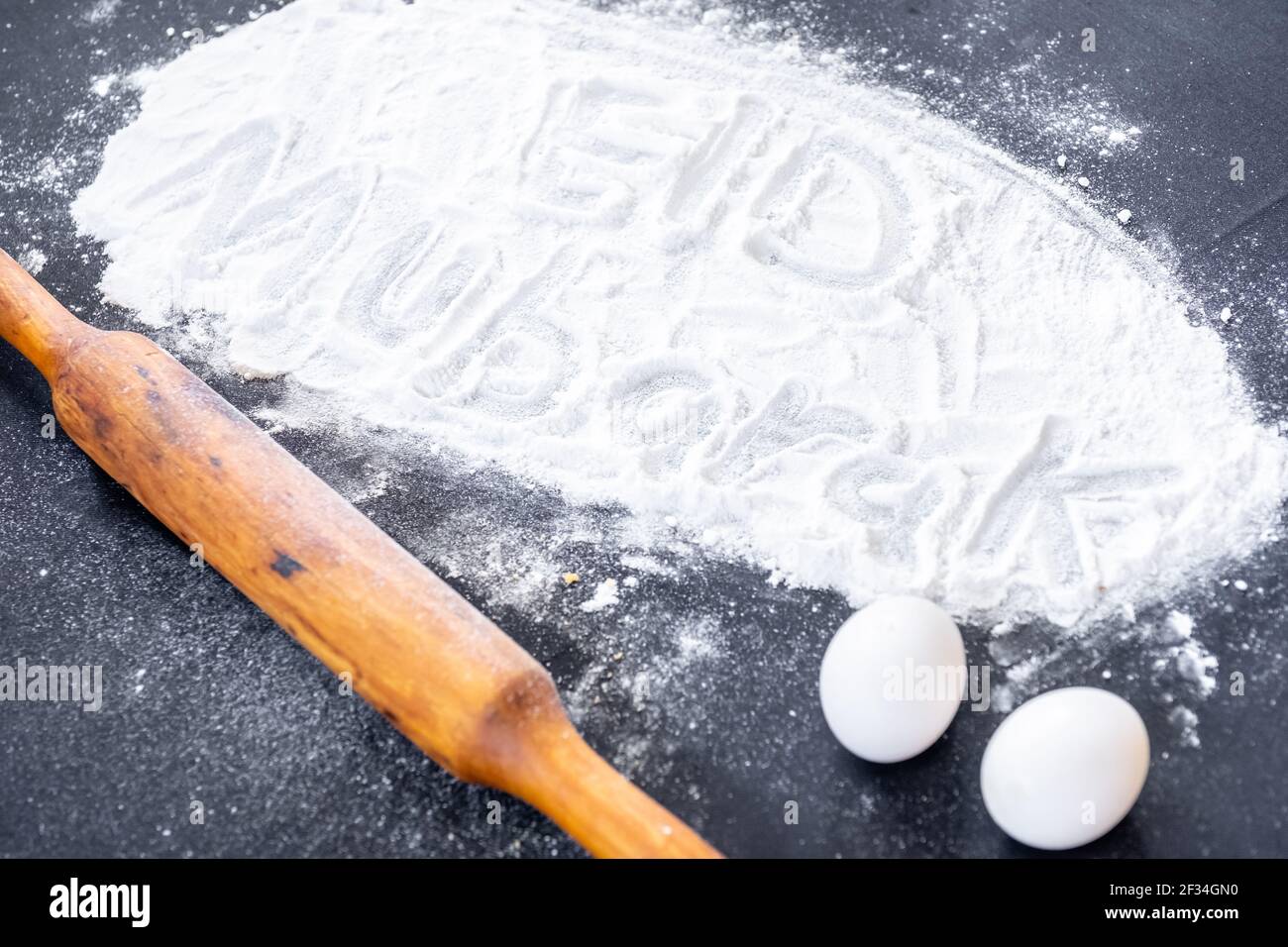 words written by flour using finger Stock Photo - Alamy