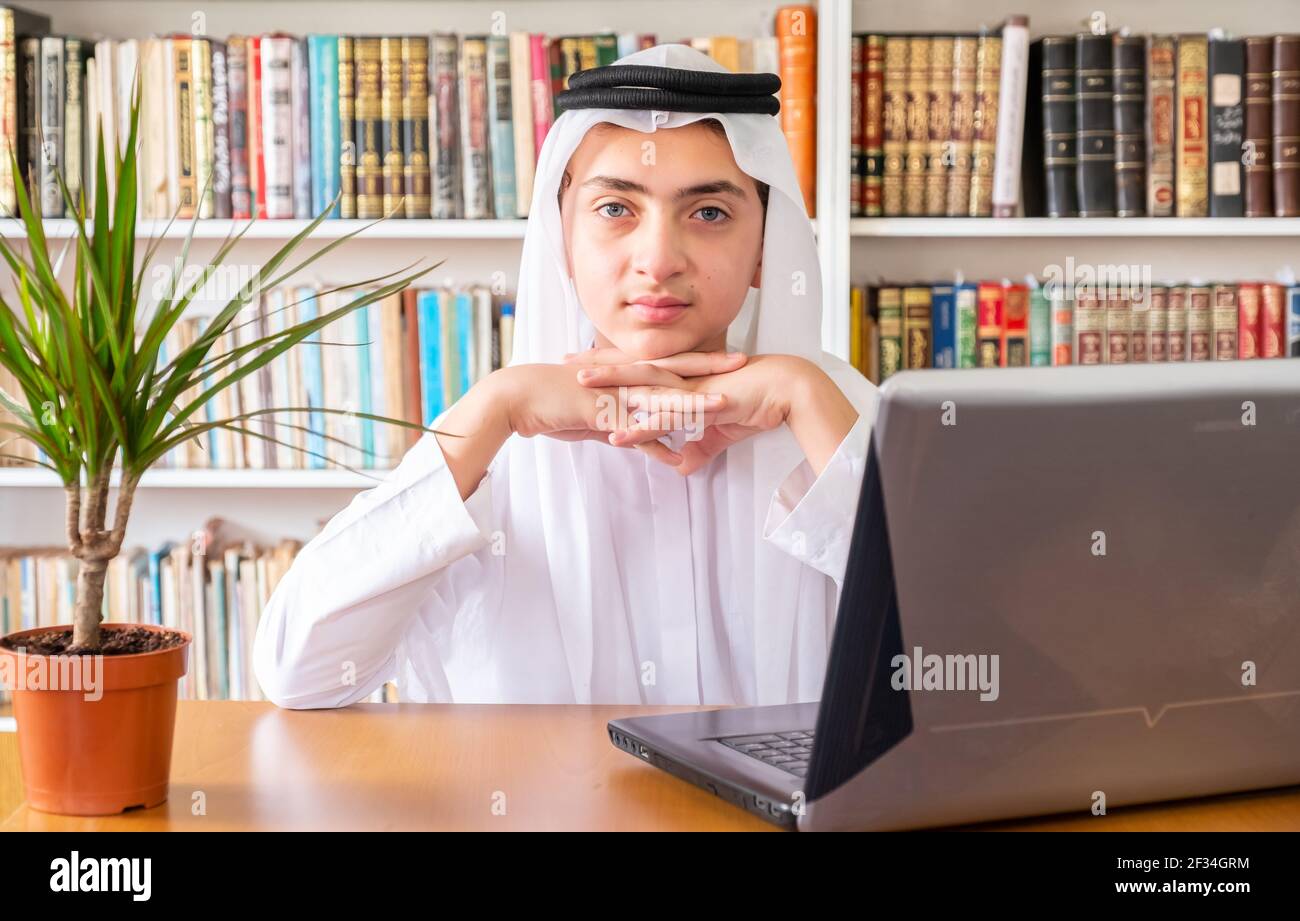Arabic muslim business man at his home office Stock Photo - Alamy