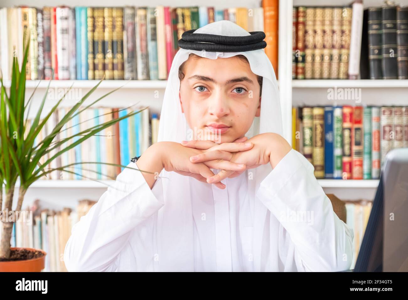 Arabic muslim business man at his home office Stock Photo - Alamy