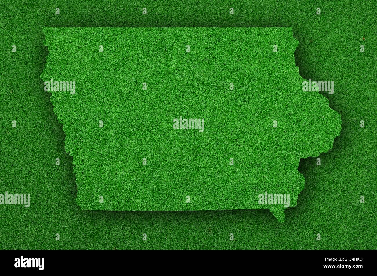 Map of Iowa on green felt Stock Photo - Alamy